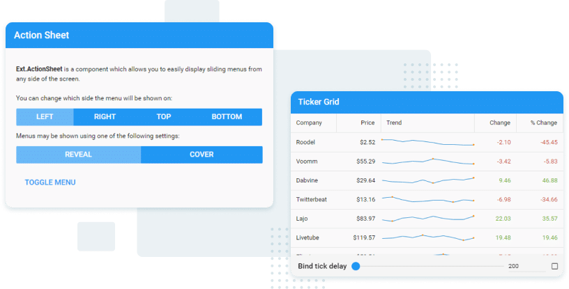 Sencha Ext JS - Comprehensive JavaScript Framework, UI Components